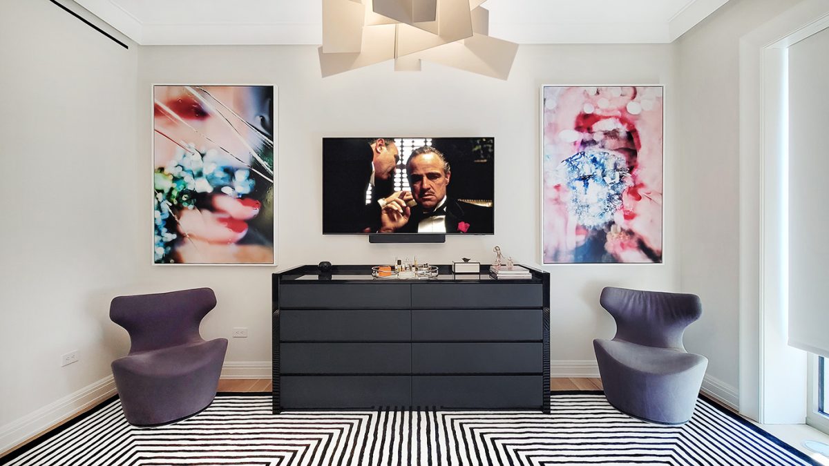 2. Leather, Lacquer and Glass Dresser – Rob Kron Custom Living